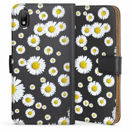 DeinDesign Handyhülle Gänseblume Blumen Motiv ohne Hintergrund, Huawei Y5 (2019) Hülle Handy Flip Case Wallet Cover Handytasche Leder, schwarz