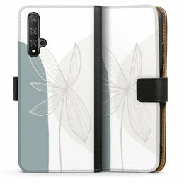 DeinDesign Handyhülle Blume Boho Pastell Flower and Shapes No 3-Anastasia Sawall, Huawei Nova 5T Hülle Handy Flip Case Wallet Cover Handytasche Leder