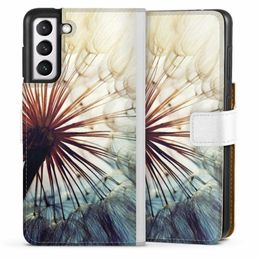DeinDesign Handyhülle Pusteblume Fotografie Blumen Dandelion 1, Samsung Galaxy S21 5G Hülle Handy Flip Case Wallet Cover, weiß