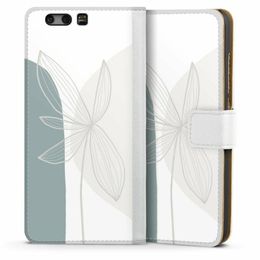 DeinDesign Handyhülle Blume Boho Pastell Flower and Shapes No 3-Anastasia Sawall, Huawei P10 Hülle Handy Flip Case Wallet Cover Handytasche Leder