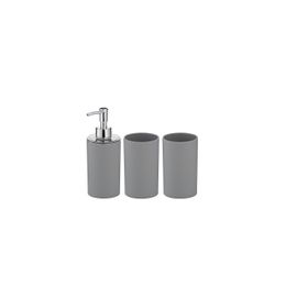 Kela Badezimmer-Set Gray, bestehend aus 1x Seifenspender mit 360 ml und 2x Becher