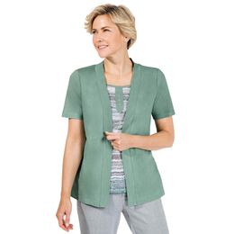 2-in-1-Shirt Casual Looks "Shirt" Gr. 50, grün (salbei, gemustert) Damen Shirts Jersey