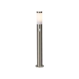 Brilliant Chorus Au&szlig;enlampe mit Bewegungsmelder - Edelstahl-Stehleuchte IP44 f&uuml;r Garten & Einfahrt - 80 cm hoch, f&uuml;r Standard- und E27- Leuchtmittel (nicht enthalten)