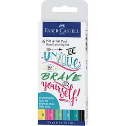 Faber-Castell Pitt Artist Pens 267116 Handlettering-Set farbsortiert, 6 St.
