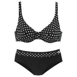 Lascana Große Größen: Bügel-Bikini, schwarz-weiß, Gr.40D