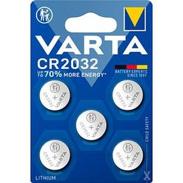 5 Varta Knopfzellen CR2032 3,0 V