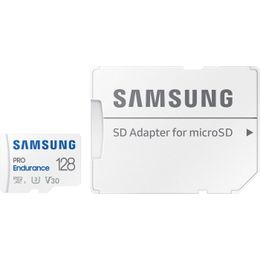 Samsung microSD PRO Endurance Speicherkarte (128 GB, Class 10, 100 MB/s Lesegeschwindigkeit), weiß