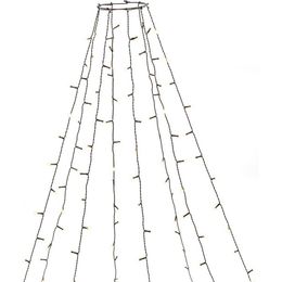 Konstsmide LED-Baummantel Weihnachtsdeko aussen, Christbaumschmuck, Ring Ø 11, 8 Stränge à 30 bernsteinfb. Dioden, gefrostet, vormontiert, schwarz
