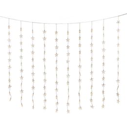 Konstsmide LED-Lichtervorhang Weihnachtsdeko, 120 Sterne, 120 bernsteinfarbene Dioden, weiß