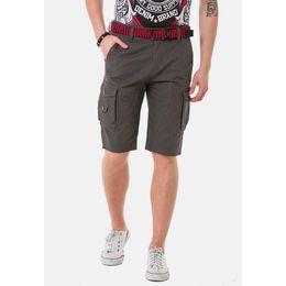 Cipo & Baxx Cipo & Baxx Shorts mit praktischen Cargotaschen, grau