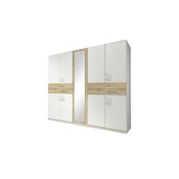 Kleiderschrank Taiga - weiß - 225 cm - 208 cm - 58 cm - Sconto