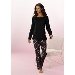 Vivance Dreams Pyjama mehrfarbig Gr. 40/42 für Damen. Mit Rundhals. Bequem. Nachhaltig.