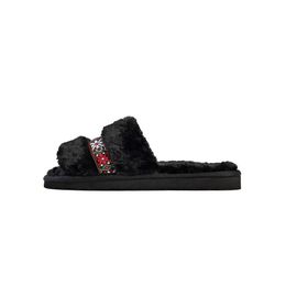 Minnetonka Slipper 'London' Damen Gr&ouml;&szlig;e 42 gr&uuml;n / rot / schwarz / wei&szlig;