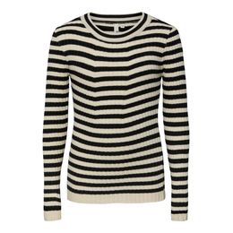 Pieces Kids Pullover 'LPCrista' M&auml;dchen Gr&ouml;&szlig;e 134 beige / schwarz