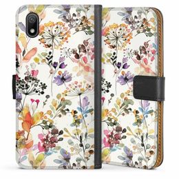 DeinDesign Handyhülle Blume Muster Pastell Wild Grasses, Huawei Y5 (2019) Hülle Handy Flip Case Wallet Cover Handytasche Leder, schwarz