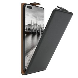 EAZY CASE Handyhülle Flipcase für Huawei P40 Pro Plus 6,58 Zoll, Tasche Klapphülle Handytasche zum Aufklappen Etui Kunstleder Schwarz