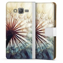 DeinDesign Handyhülle Pusteblume Fotografie Blumen Dandelion 1, Samsung Galaxy Grand Prime Hülle Handy Flip Case Wallet Cover, weiß