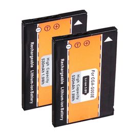 GOLDBATT 2x Akku für Panasonic CGA-S003E SA-SA30 SV-AS10 SV-AV50 SV-AV50A SV-AV50S SV-AV50T Kamera-Akku Ersatzakku 530 mAh (3,6 V, 2 St)