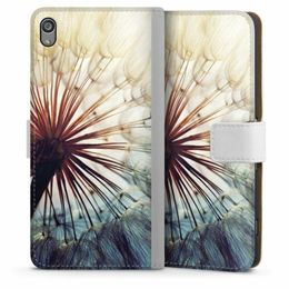 DeinDesign Handyhülle Pusteblume Fotografie Blumen Dandelion 1, Sony Xperia XA Hülle Handy Flip Case Wallet Cover Handytasche Leder, weiß