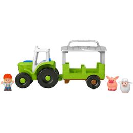 Fisher-Price® Lernspielzeug Little People Traktor, bilingual; mit Anhänger, 3 Figuren und Sound, bunt