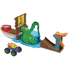Hotwheels Hot Wheels Spielzeug-Boot Monster Trucks Color Shifters Sumpf-Attacke mit Farbwechsel-Auto, bunt