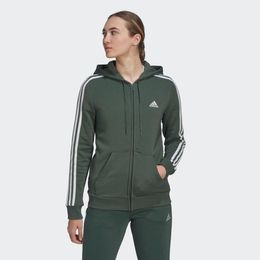 adidas Sportswear Große Größen: Kapuzensweatjacke, grau-weiß, Gr.L