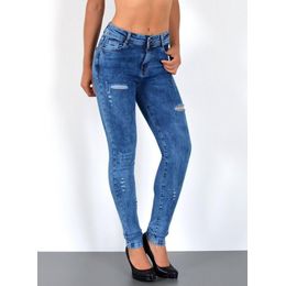 ESRA Skinny-fit-Jeans S700 Damen Skinny Jeans High Waist