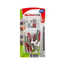 Fischer EasyHook Angle DuoPower 6x30, D&uuml;bel wei&szlig;, 6 St&uuml;ck, mit EasyHook Winkelhaken