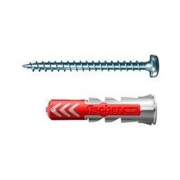 Fischer Dübel DUOPOWER 6x30 S PH TX hellgrau/rot, 200 Stück, mit Schraube Behälter: Faltschachtel Stückzahl: 200 Stück Dübellänge: 30 mm Typ: Universal-Dübel