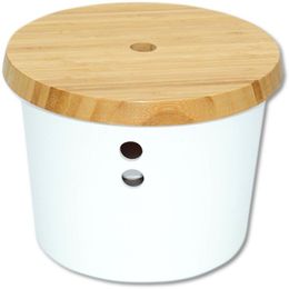 KESPER for kitchen & home KESPER for kitchen & home Vorratsdose, Holz, Kunststoff, (1-tlg), mit Deckel aus Bambus FSC, weiß