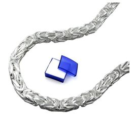 unbespielt Silberkette Halskette 4 mm Königskette vierkant glänzend 925 Silber Länge 50 cm