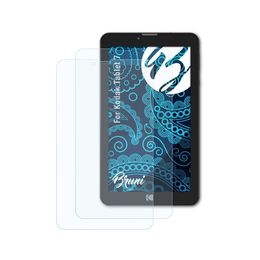 Bruni Schutzfolie Glasklare Displayschutzfolie für Kodak Tablet 7, (2 Folien), praktisch unsichtbar, weiß