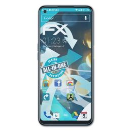 atFoliX Schutzfolie Displayschutzfolie für OnePlus Nord N200, (3 Folien), Ultraklar und flexibel, weiß