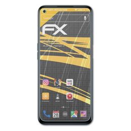 atFoliX Schutzfolie für OnePlus Nord N200, (3 Folien), Entspiegelnd und stoßdämpfend, weiß