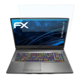 atFoliX Schutzfolie Displayschutz für MSI Alpha 17, (2 Folien), Ultraklar und hartbeschichtet, weiß