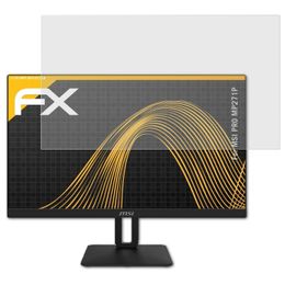 atFoliX Schutzfolie für MSI PRO MP271P, Entspiegelnd und stoßdämpfend, weiß