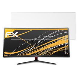 atFoliX Schutzfolie für MSI Optix MAG341CQ, Entspiegelnd und stoßdämpfend, weiß