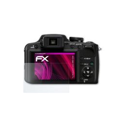 atFoliX Schutzfolie Panzerglasfolie für Panasonic Lumix DMC-FZ45, Ultradünn und superhart, weiß