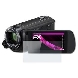 atFoliX Schutzfolie Panzerglasfolie für Panasonic HC-V380, Ultradünn und superhart, weiß