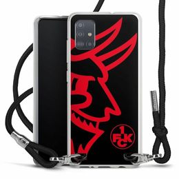 DeinDesign Handyhülle Offizielles Lizenzprodukt 1.FCK Dauerkarte, Samsung Galaxy A51 Handykette Hülle mit Band Case zum Umhängen, weiß