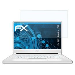 atFoliX Schutzfolie Displayschutz für MSI Stealth 15M, (2 Folien), Ultraklar und hartbeschichtet, weiß