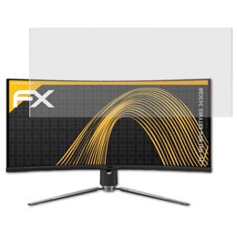 atFoliX Schutzfolie für MSI MPG ARTYMIS 343CQR, Entspiegelnd und stoßdämpfend, weiß
