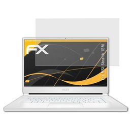 atFoliX Schutzfolie für MSI Stealth 15M, (2 Folien), Entspiegelnd und stoßdämpfend, weiß