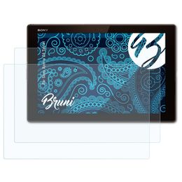 Bruni Schutzfolie Glasklare Displayschutzfolie für Xperia Z4 Tablet, (2 Folien), praktisch unsichtbar, weiß