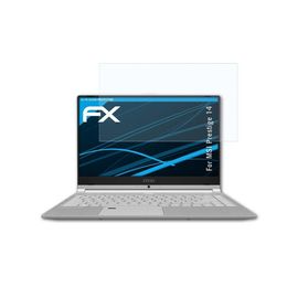 atFoliX Schutzfolie Displayschutz für MSI Prestige 14, (2 Folien), Ultraklar und hartbeschichtet, weiß