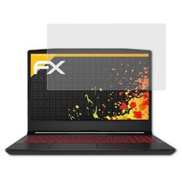 atFoliX Schutzfolie für MSI Pulse GL66, (2 Folien), Entspiegelnd und stoßdämpfend, weiß