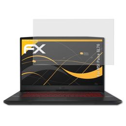 atFoliX Schutzfolie für MSI Pulse GL76, (2 Folien), Entspiegelnd und stoßdämpfend, weiß