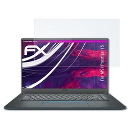atFoliX Schutzfolie Panzerglasfolie für MSI Prestige 15, Ultradünn und superhart, weiß