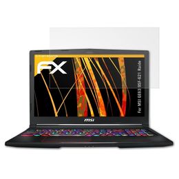 atFoliX Schutzfolie für MSI GE63 9SF-621 Raide, (2 Folien), Entspiegelnd und stoßdämpfend, weiß