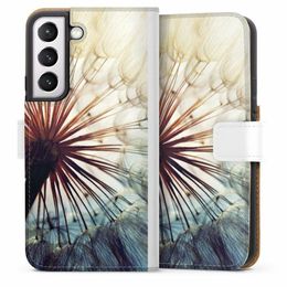 DeinDesign Handyhülle Pusteblume Fotografie Blumen Dandelion 1, Samsung Galaxy S22 Hülle Handy Flip Case Wallet Cover, weiß